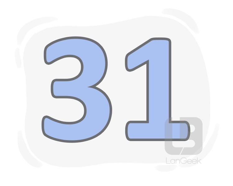 Number 31 Clipart